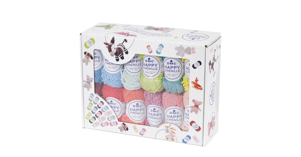 DMC Happy Chenille Box Szett - zsenília amigurumi horgolófonal készlet ...